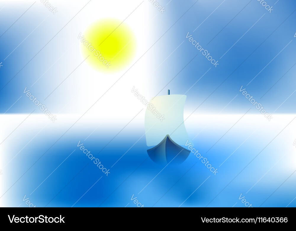Bright sun ship Royalty Free Vector Image - VectorStock