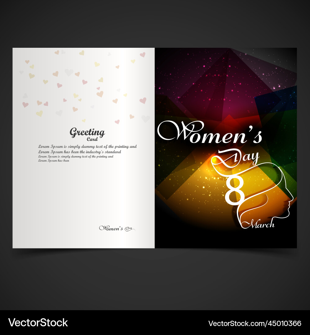 Colorful womens day card design Royalty Free Vector Image
