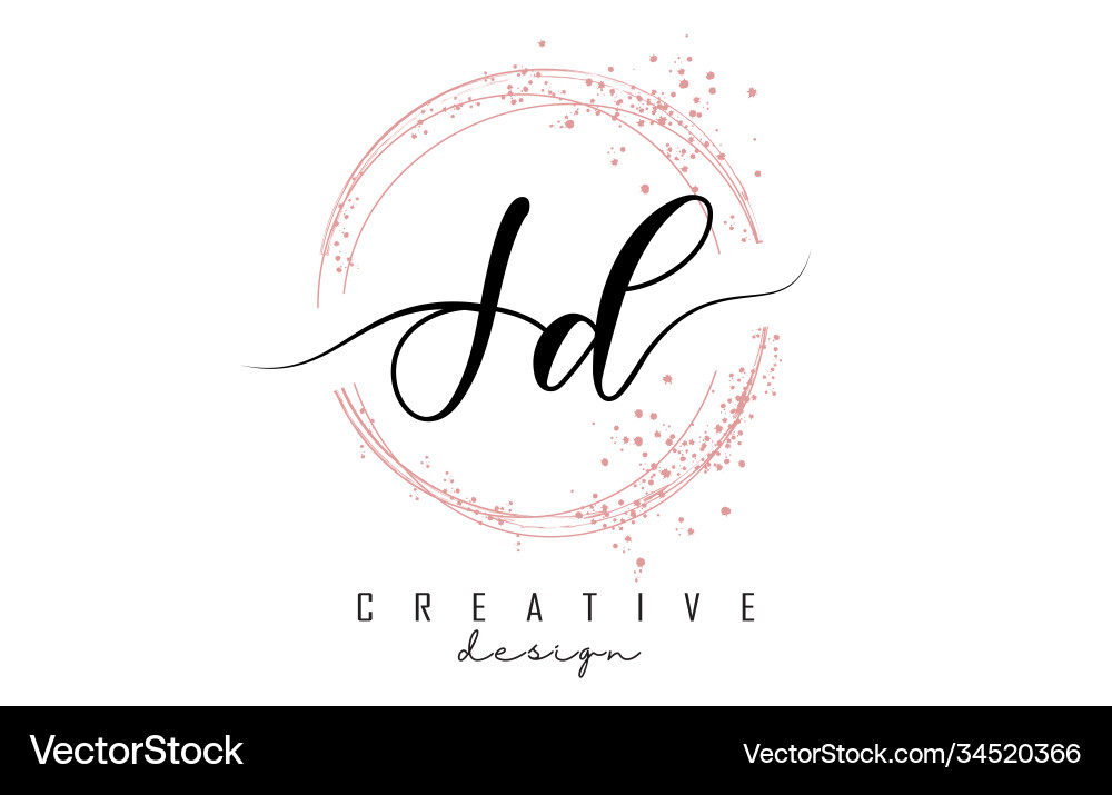 Handwritten jd j d letter logo with sparkling Vector Image