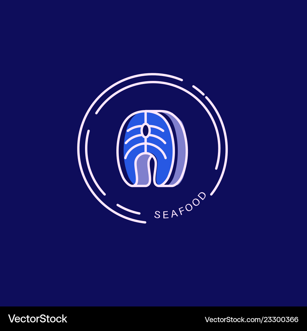 Icon and logo for seafood restaurant Royalty Free Vector