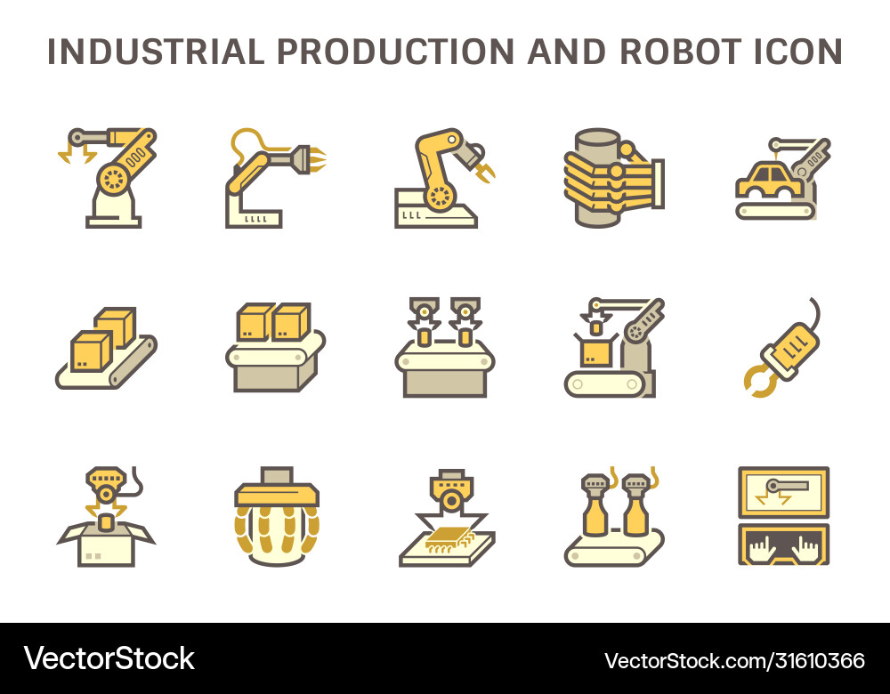 Industrial production icon such as robot Vector Image