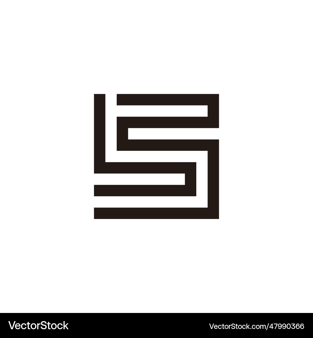 Letter bs square line geometric symbol simple logo
