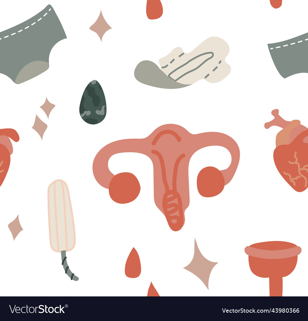Menstruation routine seamless pattern Royalty Free Vector