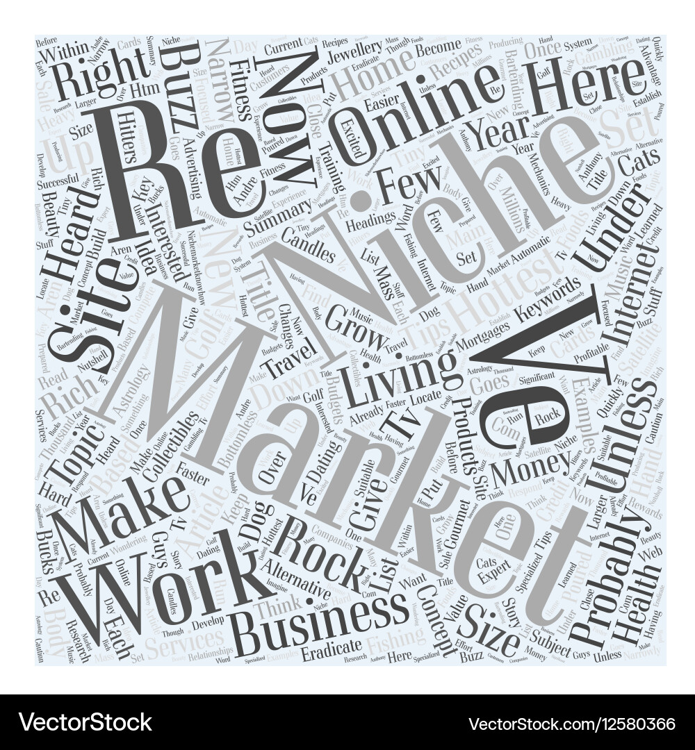 Niche And Grow Rich Word Cloud Concept Royalty Free Vector