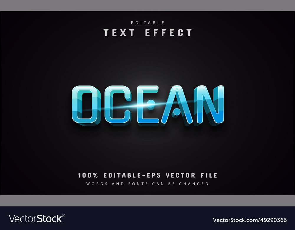 Ocean text effects Royalty Free Vector Image - VectorStock
