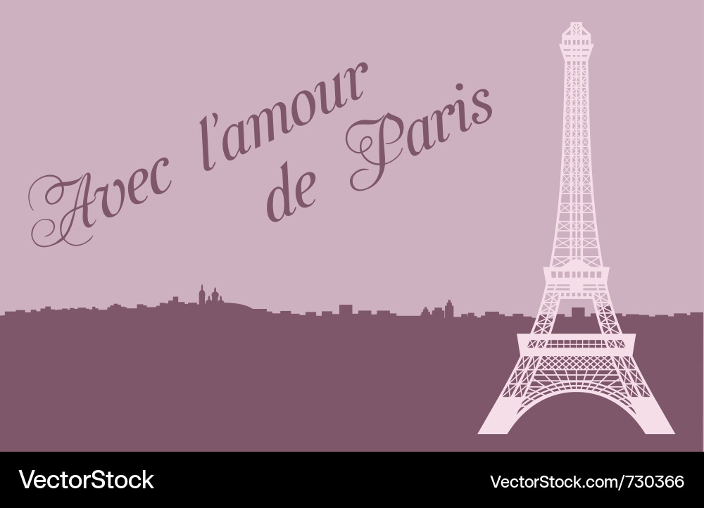 Paris card Royalty Free Vector Image - VectorStock