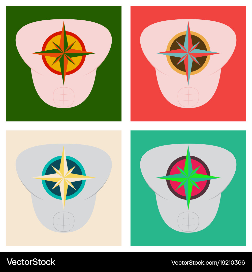 Set of superhero color flat badges emblems logos Vector Image