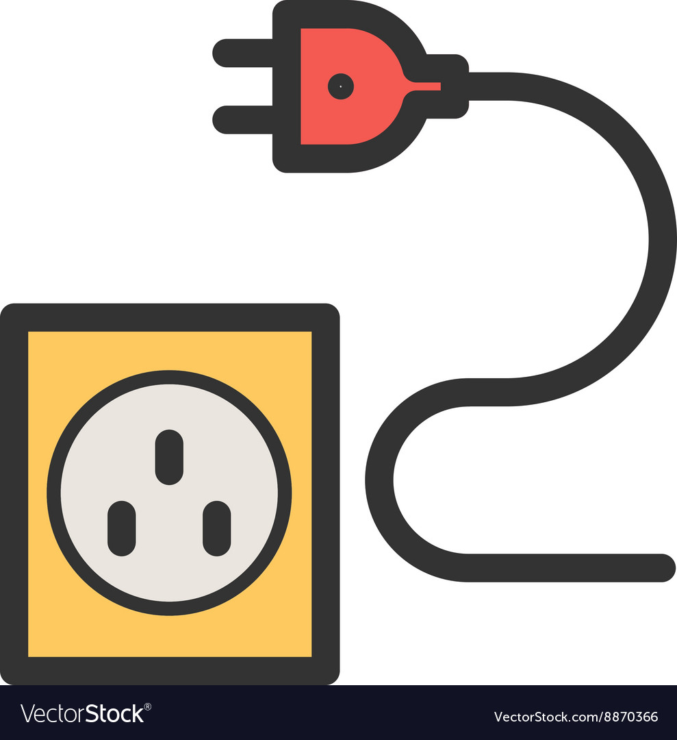 Wire and plug Royalty Free Vector Image - VectorStock