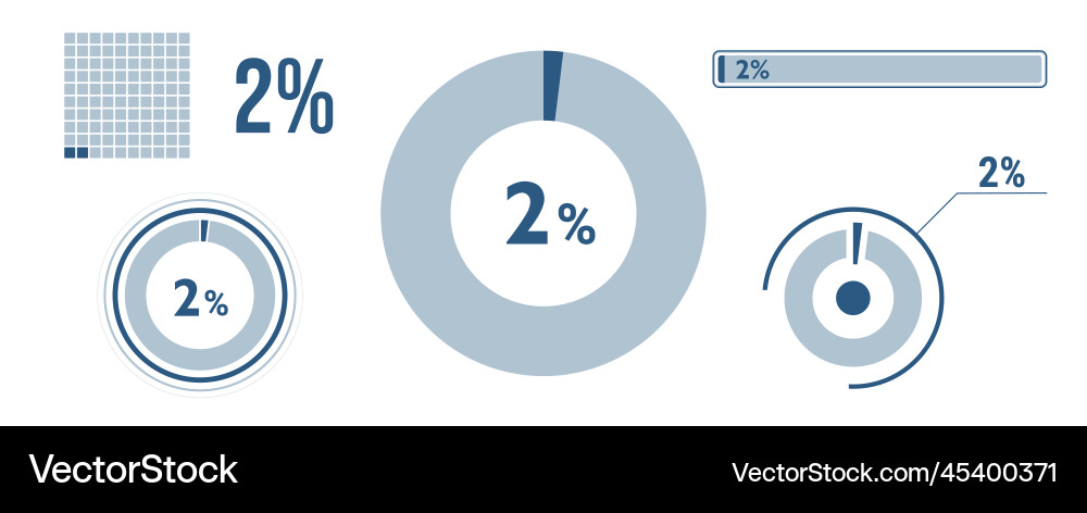 2 percentage infographic set two circle diagram Vector Image