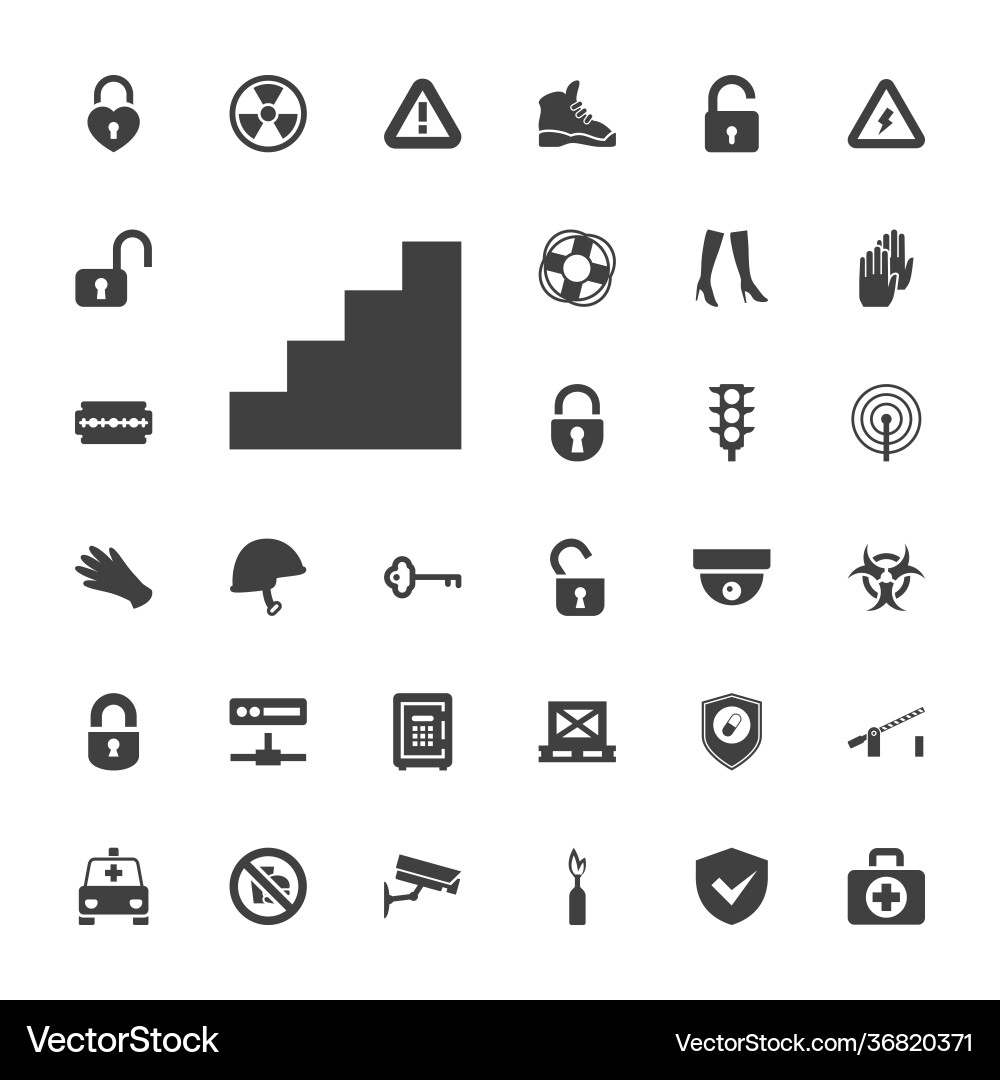 33 safety icons Royalty Free Vector Image - VectorStock
