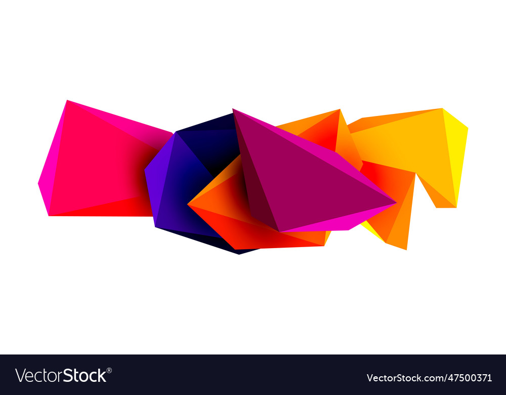 3d low poly triangle design elements Royalty Free Vector