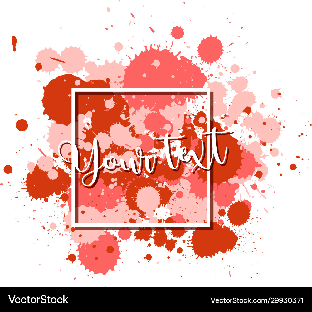 Background design with watercolor splash in red Vector Image