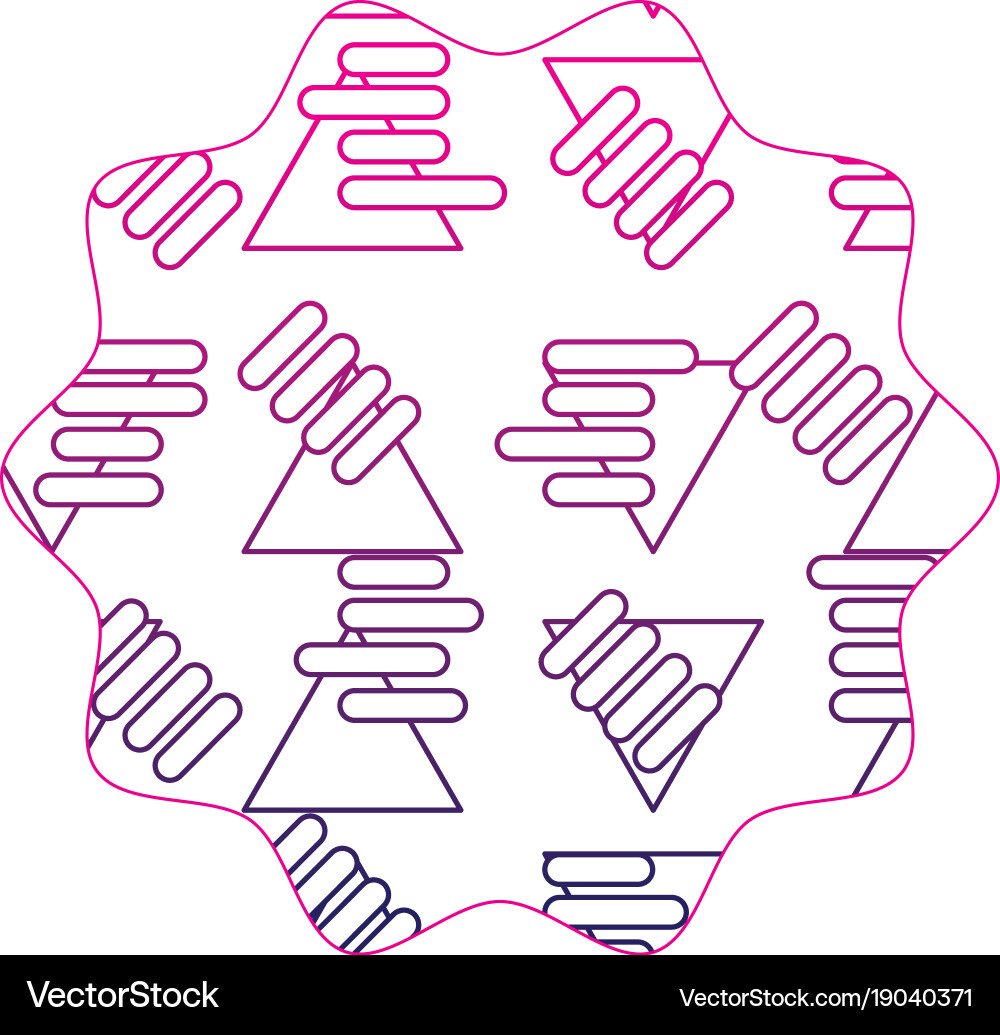 Color line star with abstract graphic design Vector Image