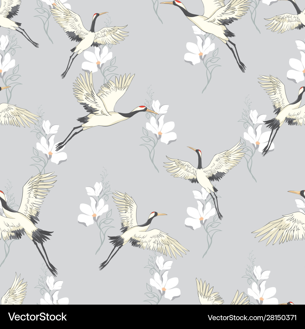 Crane pattern Royalty Free Vector Image - VectorStock