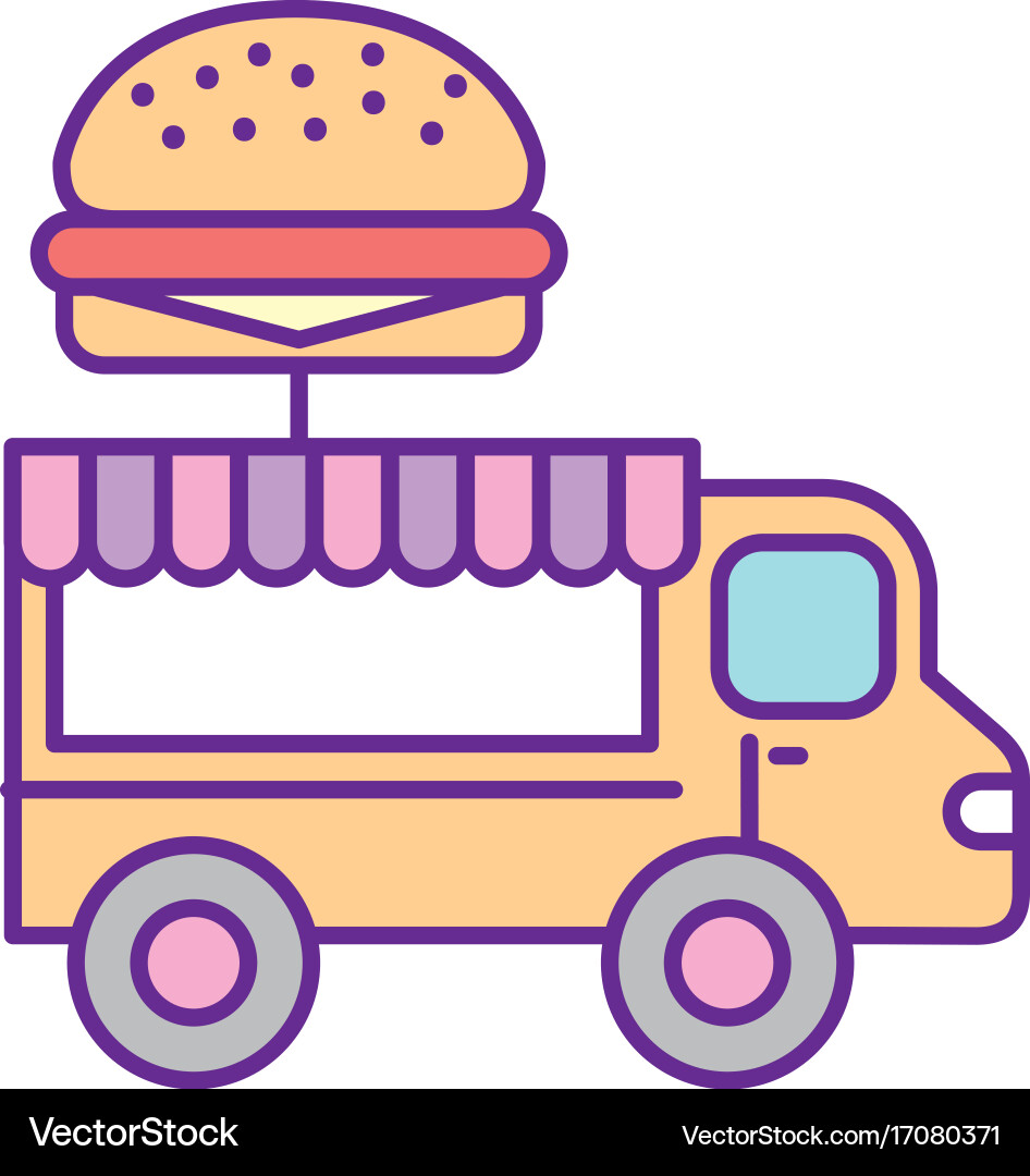 Fast food shop car Royalty Free Vector Image - VectorStock