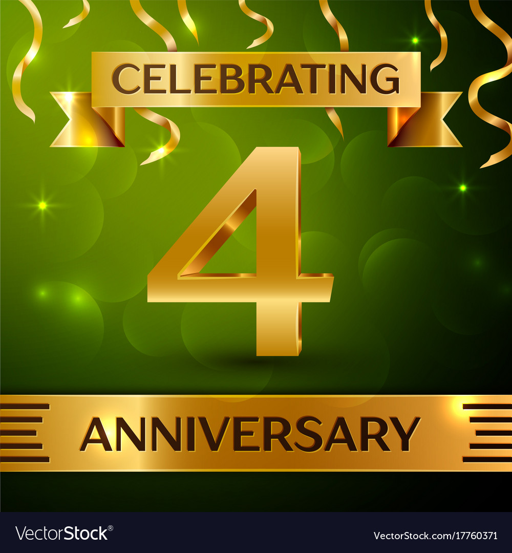 Four years anniversary celebration design Vector Image Four years anniversary celebration design Vector Image