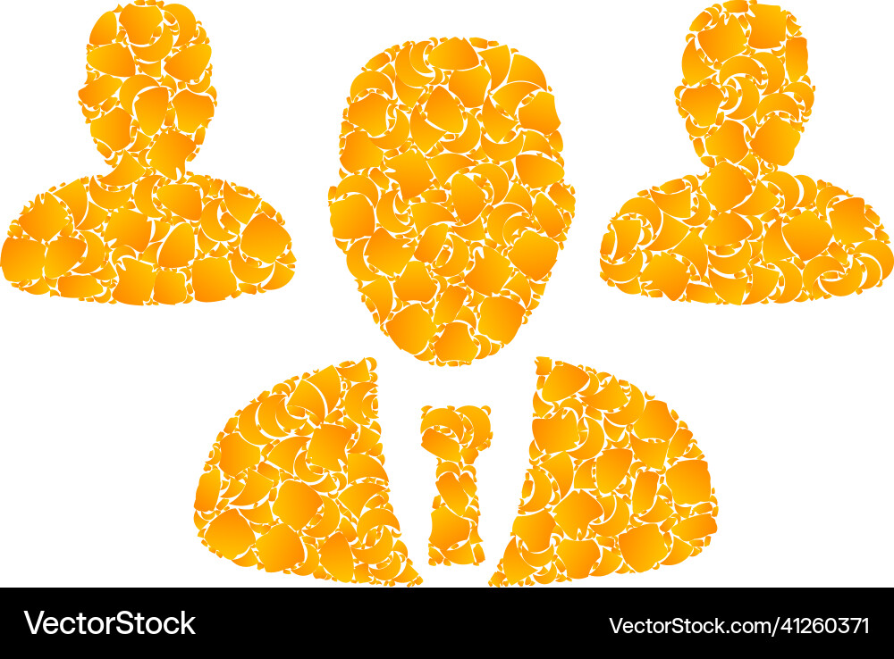 Gold team staff mosaic icon Royalty Free Vector Image