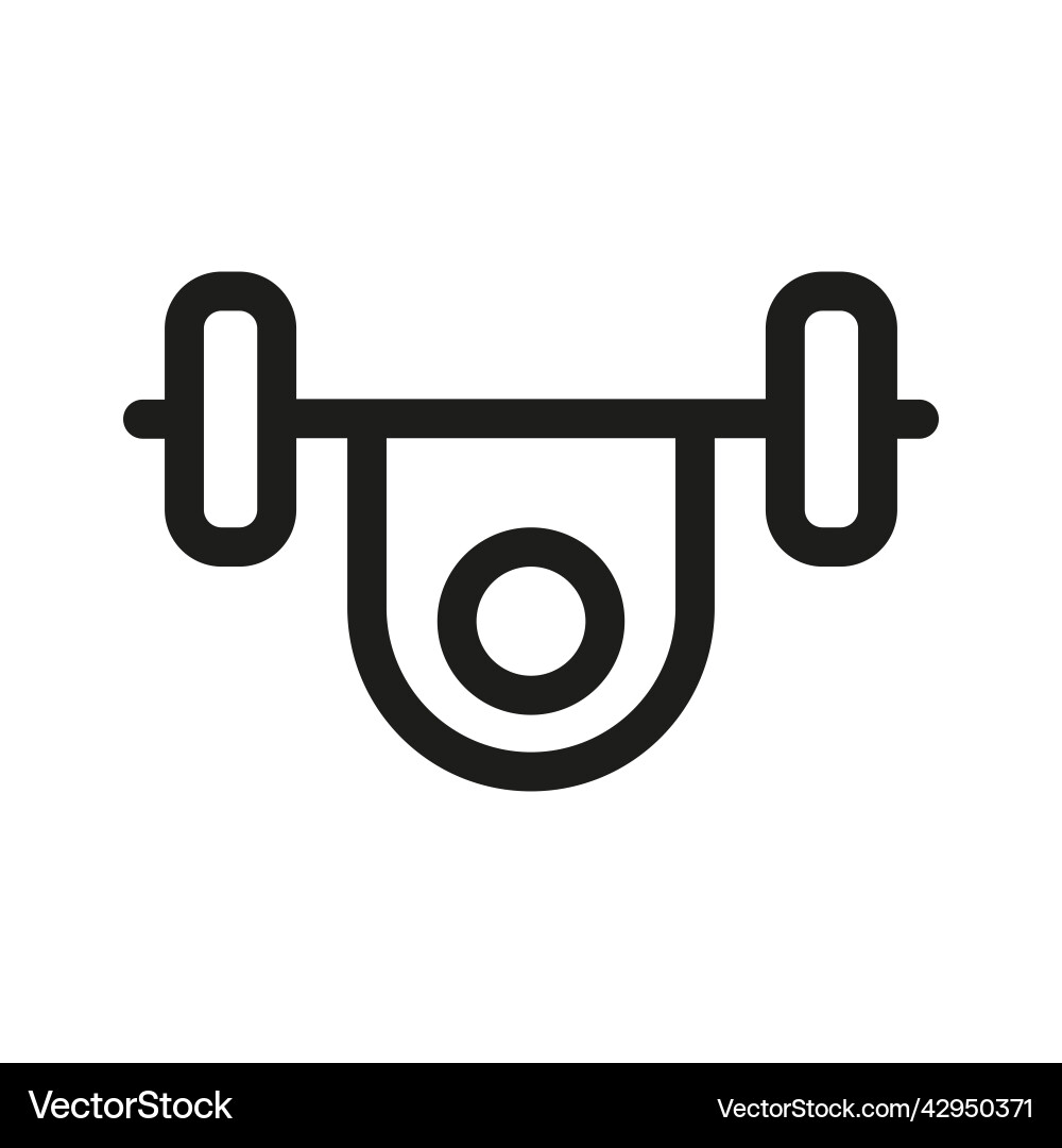 Lifting weights icon dumbbell outline on white Vector Image