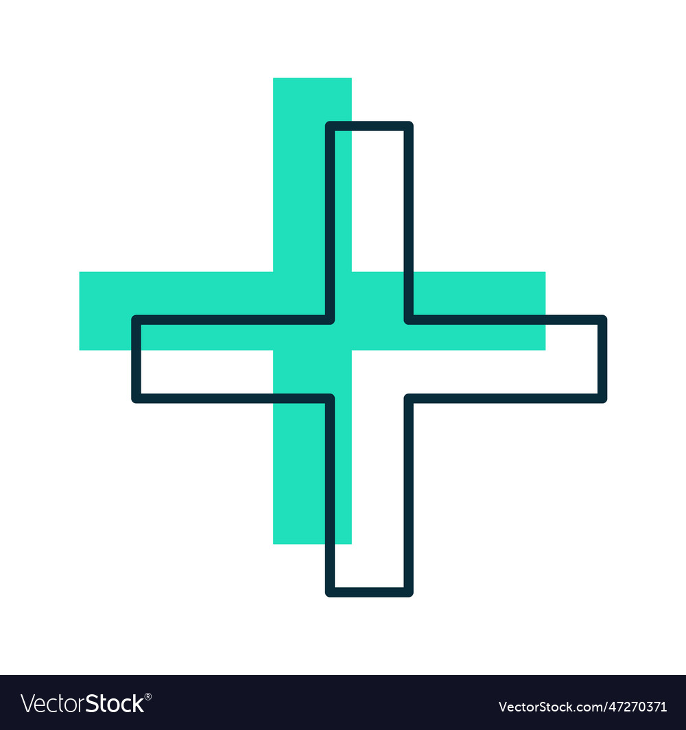 Linear plus element Royalty Free Vector Image - VectorStock