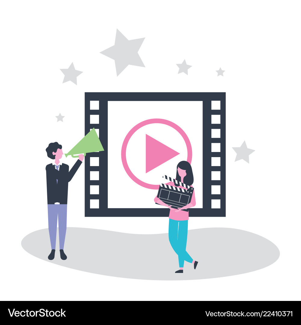 Movie people production Royalty Free Vector Image