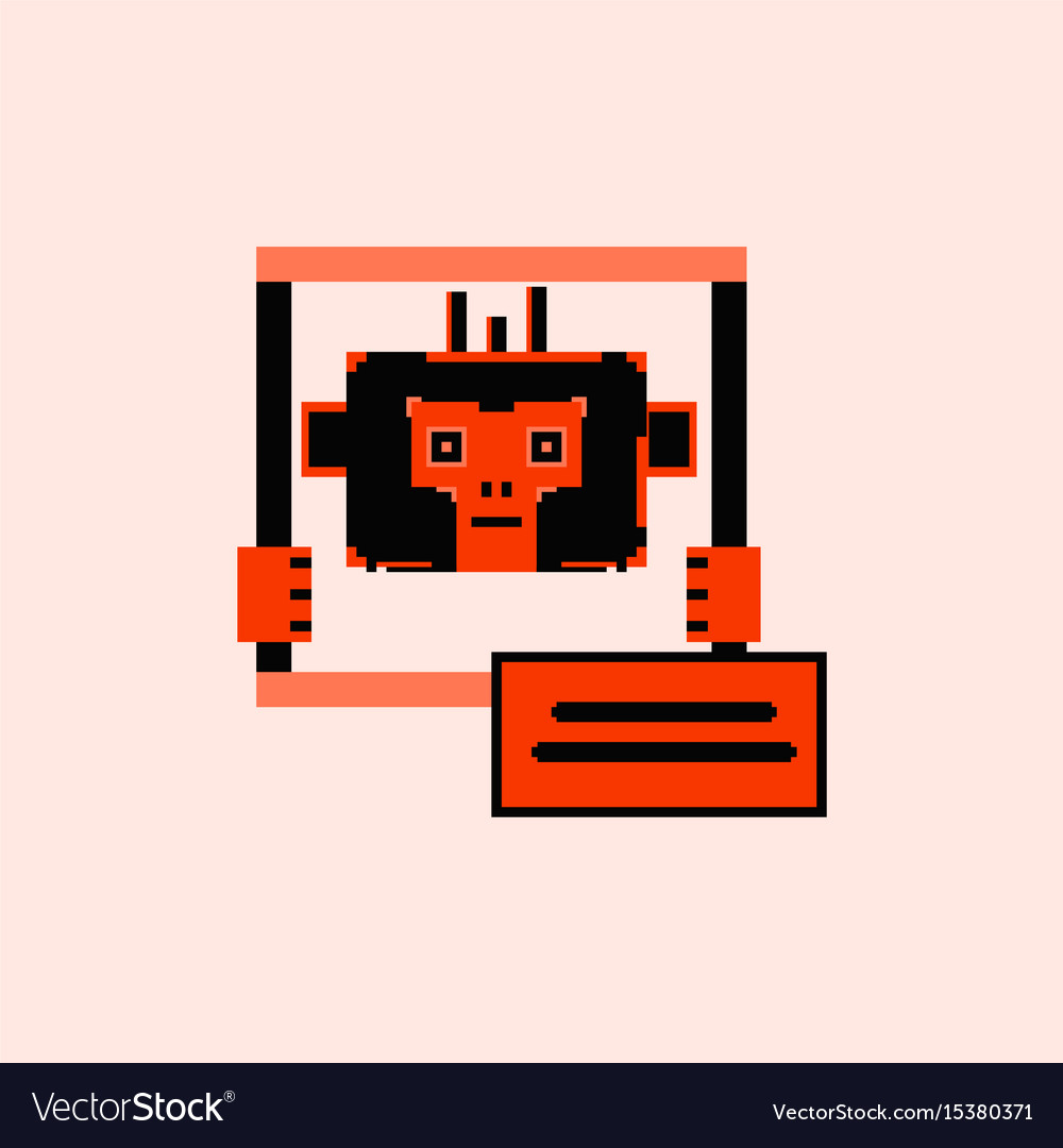 Pixel monkey Royalty Free Vector Image - VectorStock
