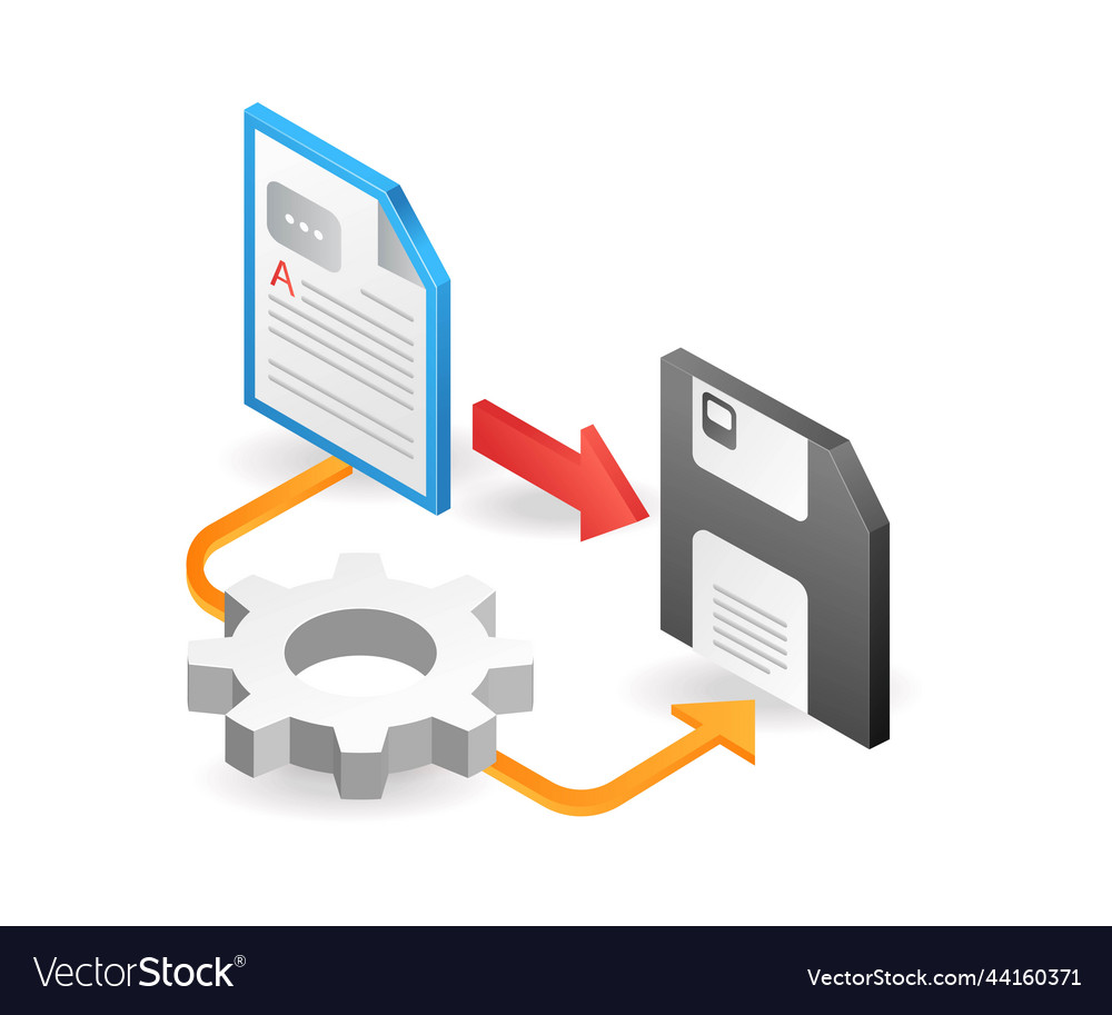 Process of saving data on disk Royalty Free Vector Image
