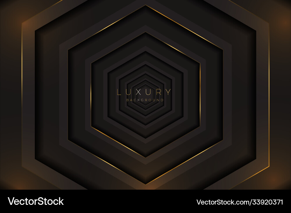 Realistic 3d futuristic frame background gold Vector Image