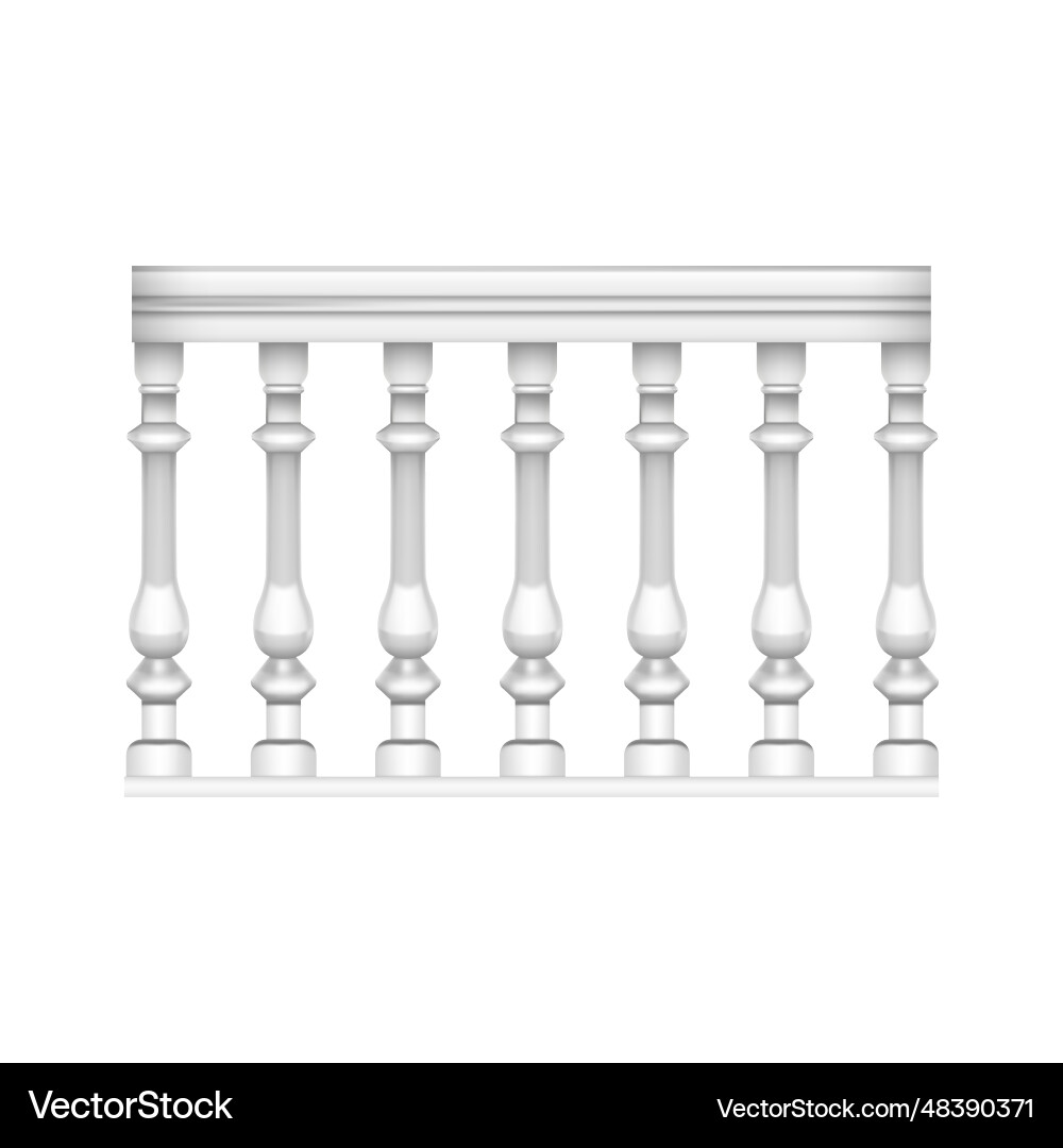 Realistic detailed 3d fence rail Royalty Free Vector Image