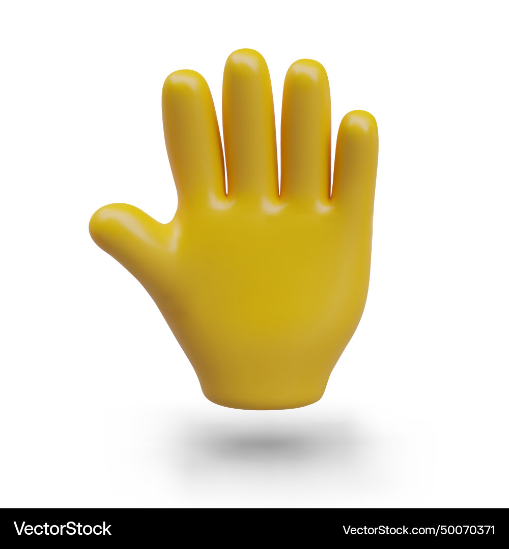 Realistic open yellow palm in plasticine style Vector Image