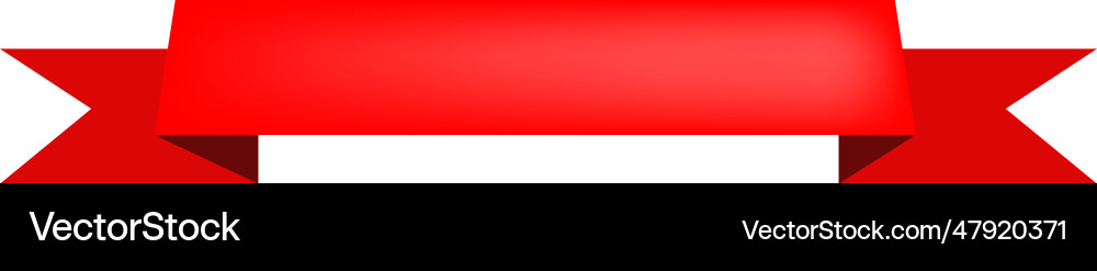 Red blank curled ribbon on white background Vector Image