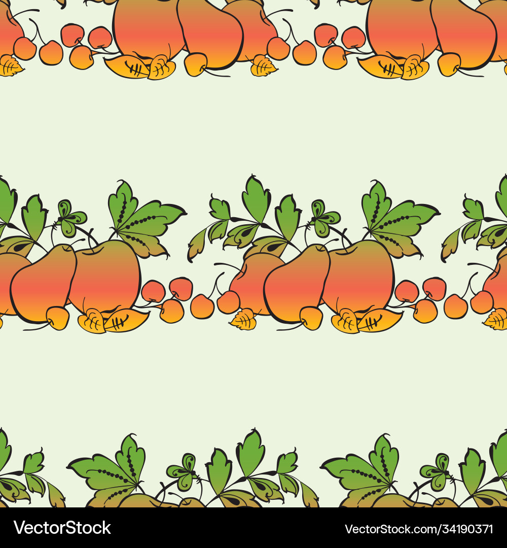 Seamless background decorative ripe fruits Vector Image