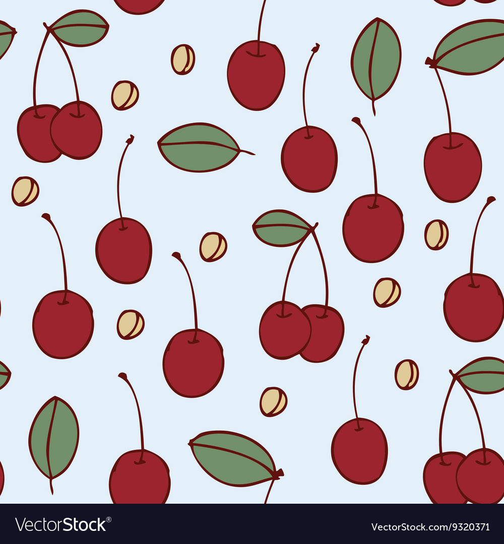 Seamless cherry pattern Royalty Free Vector Image