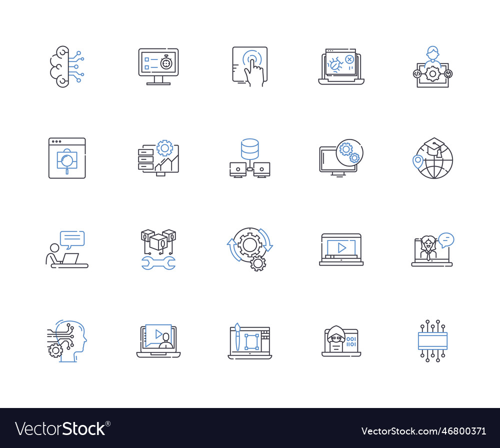 Search optimization line icons collection seo Vector Image Search optimization line icons collection seo Vector Image