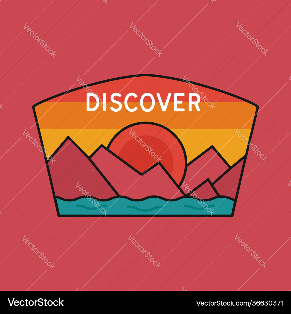 Vintage discover logo adventure emblem design Vector Image