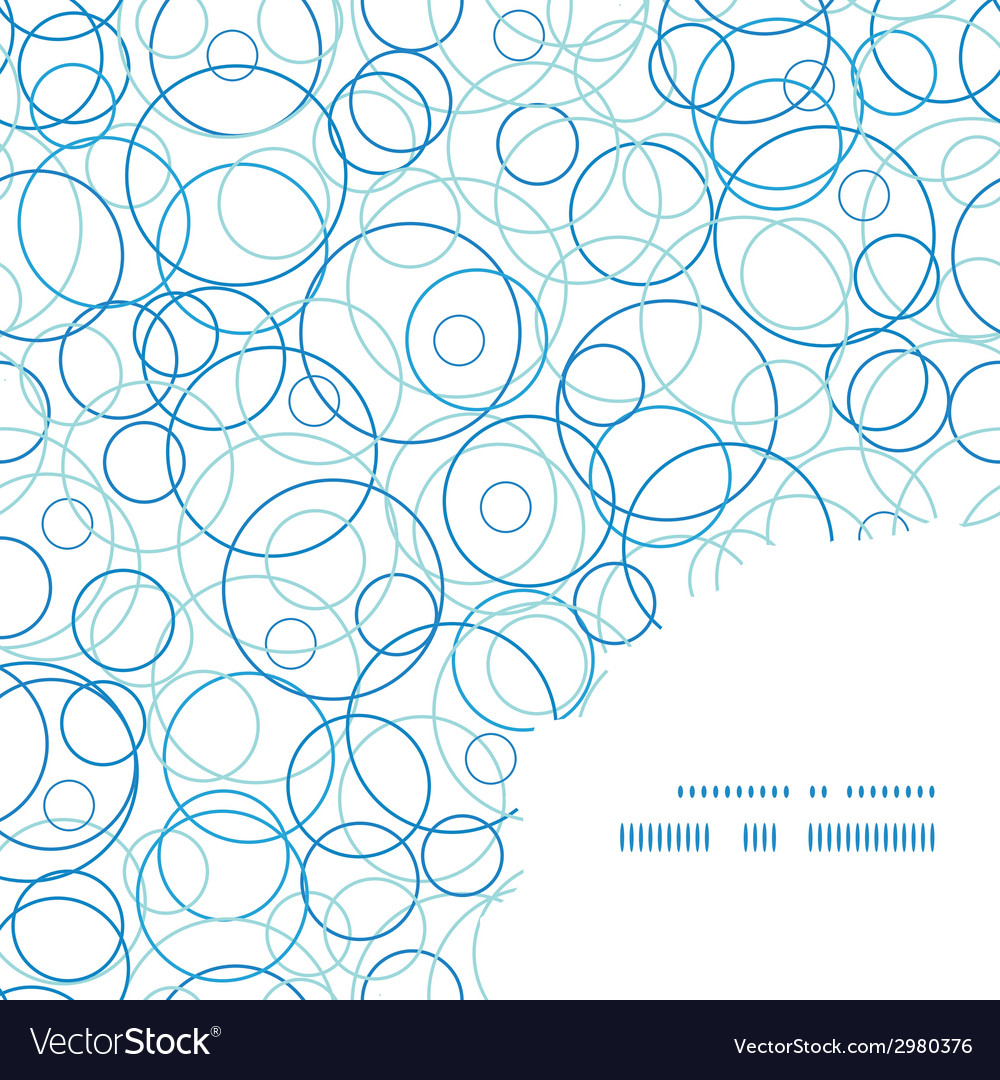 Abstract blue circles frame corner pattern Vector Image