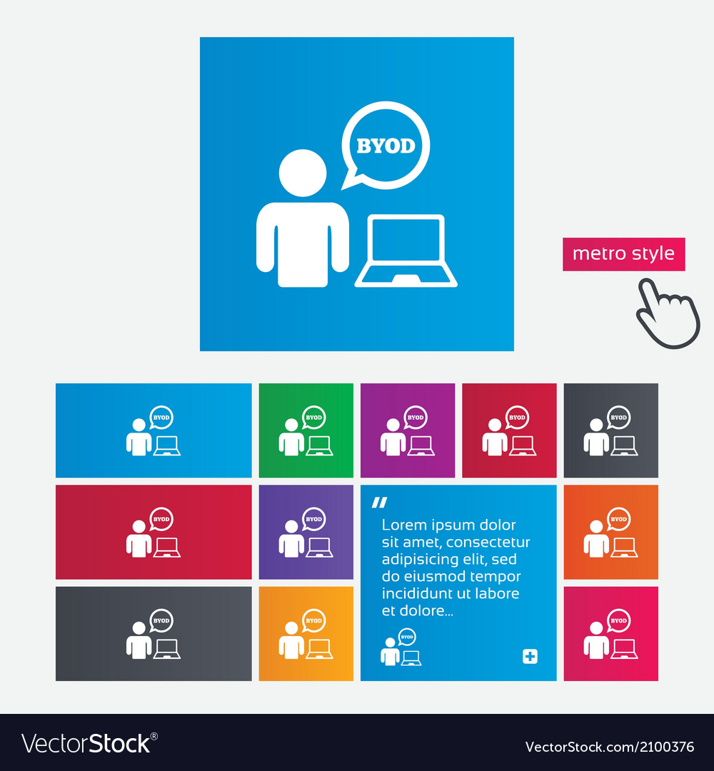 Byod sign icon bring your own device symbol Vector Image