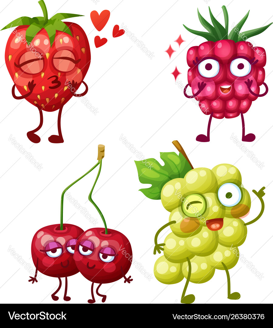Funny berry character isolated on white background