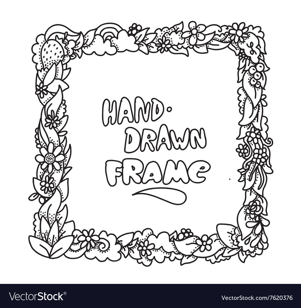 Hand drawn frame design Royalty Free Vector Image