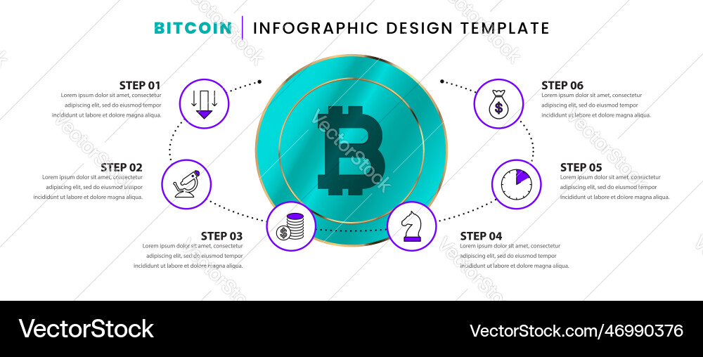 Infographic design template bitcoin concept Vector Image