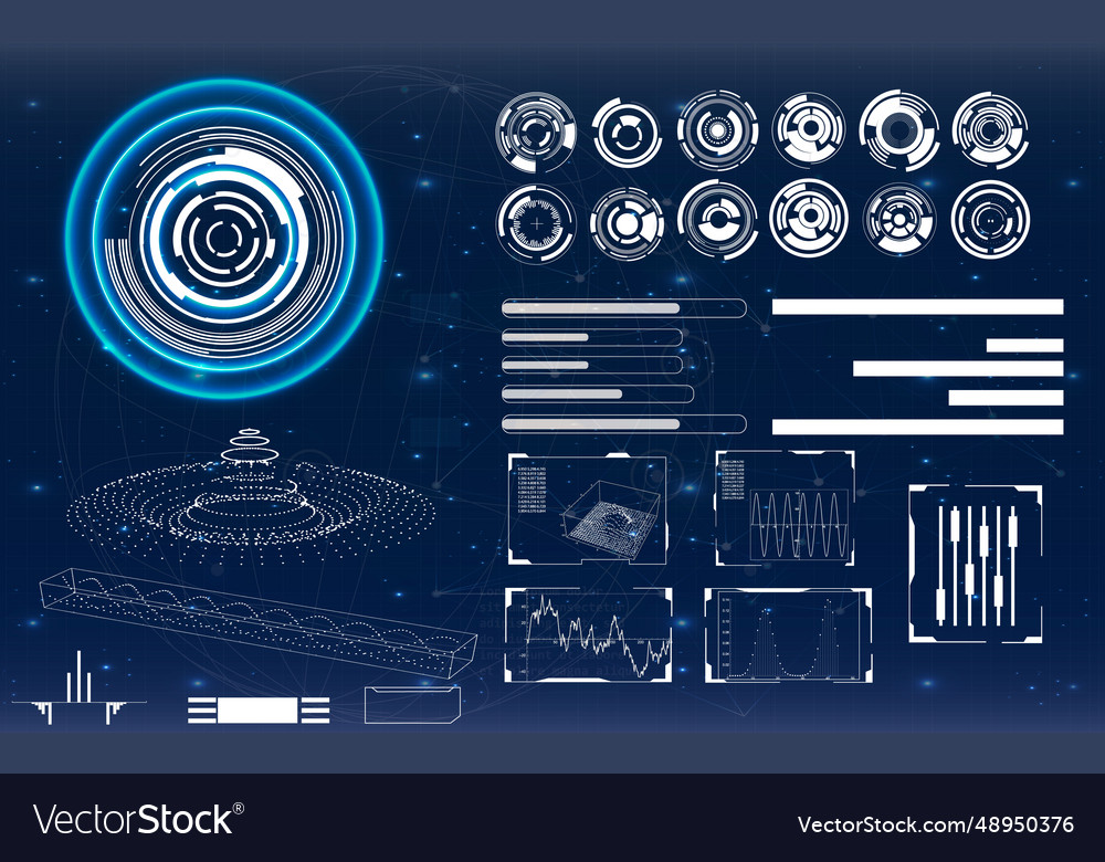 Interactive radar display Royalty Free Vector Image