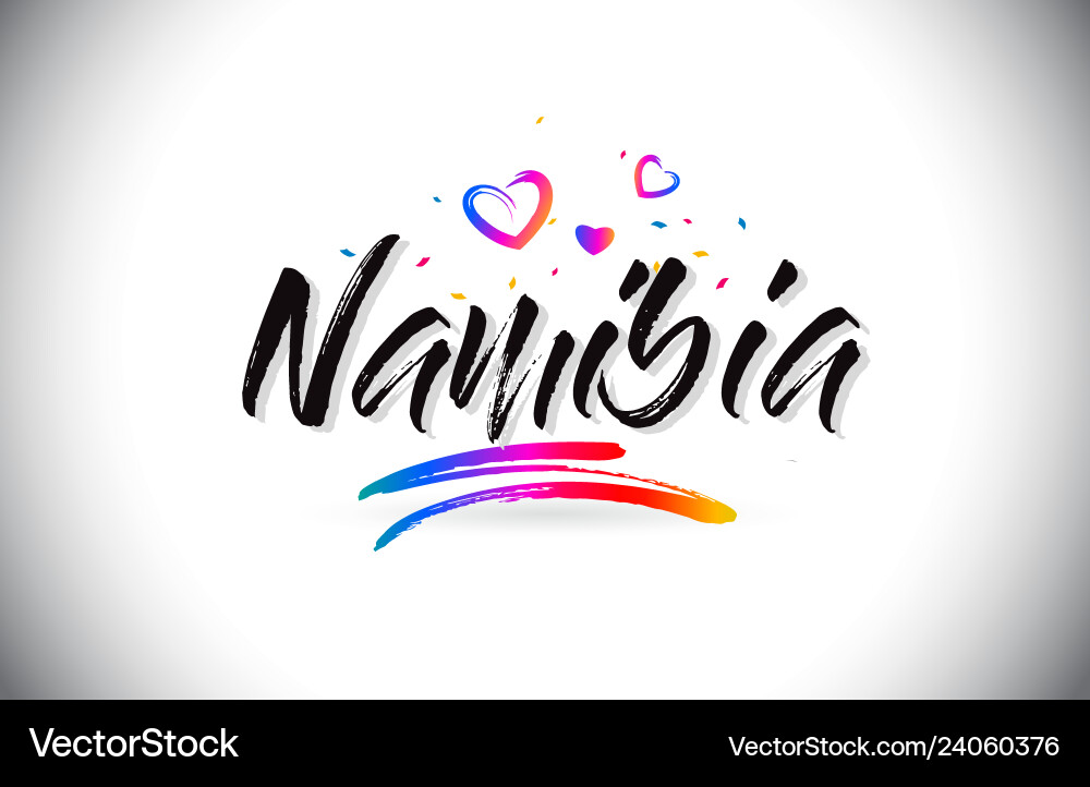 Namibia welcome to word text with love hearts Vector Image