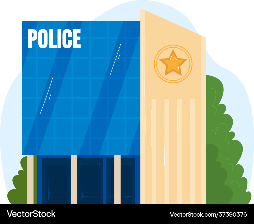 Police building architecture house exterior Vector Image