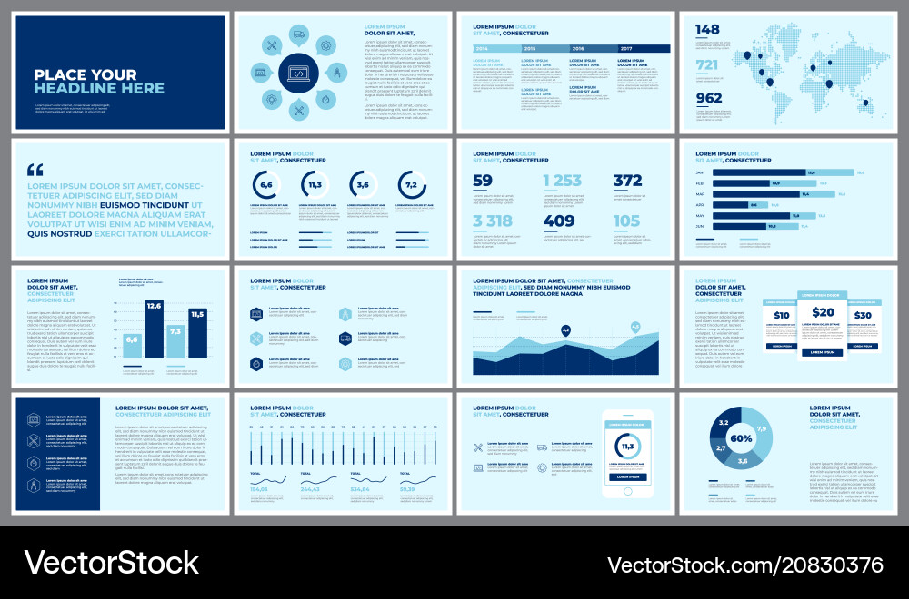 Presentation templates elements Royalty Free Vector Image