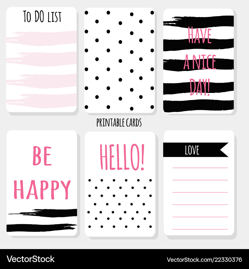 Printable cartoon set design card polka do Vector Image