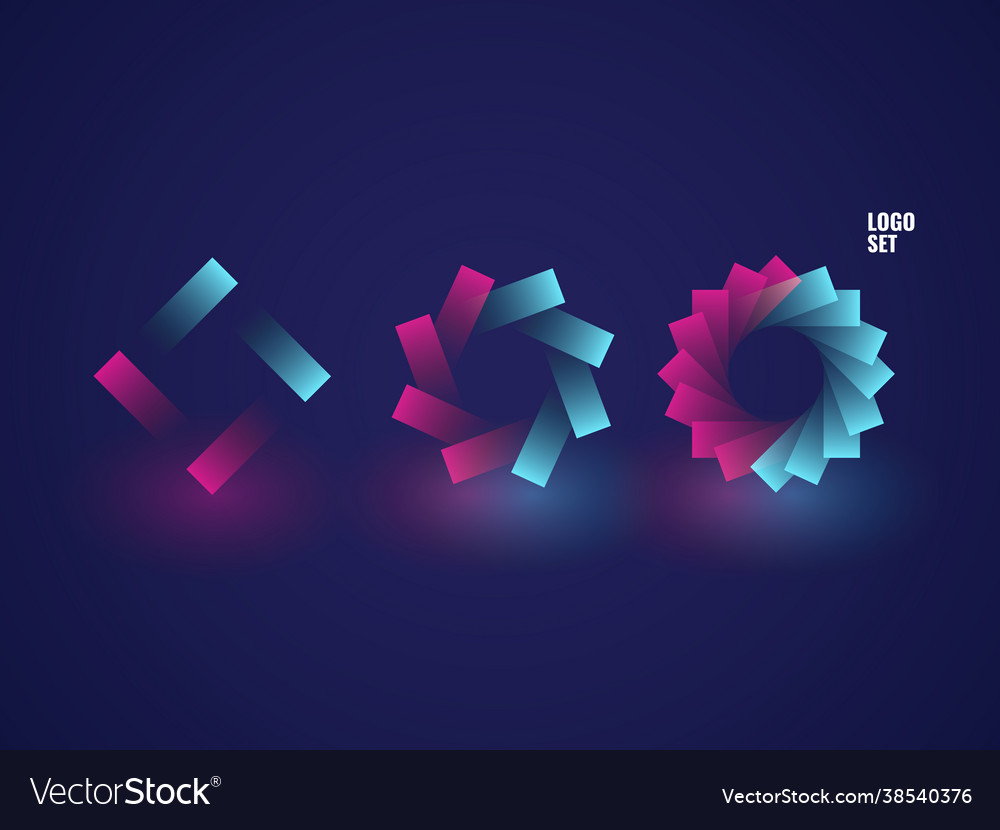 Set square logotypes circle logo isometric Vector Image