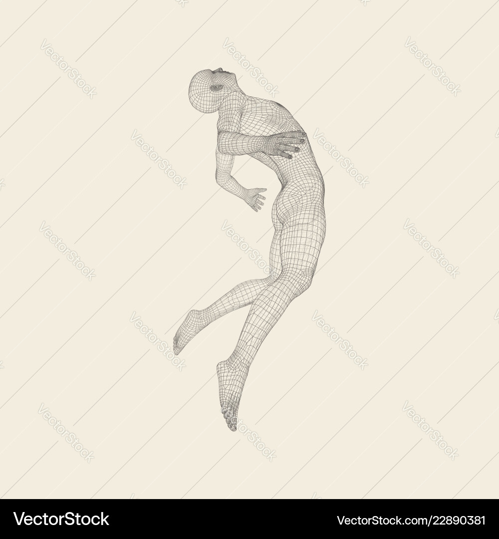 3d model of man human body design element Vector Image