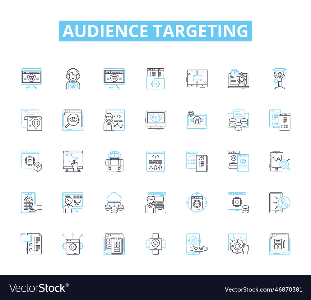 Audience targeting linear icons set demographics Vector Image