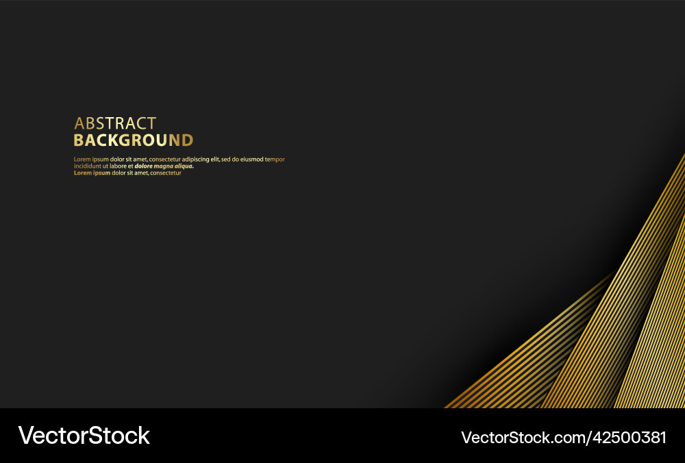 Black abstract premium background with golden Vector Image