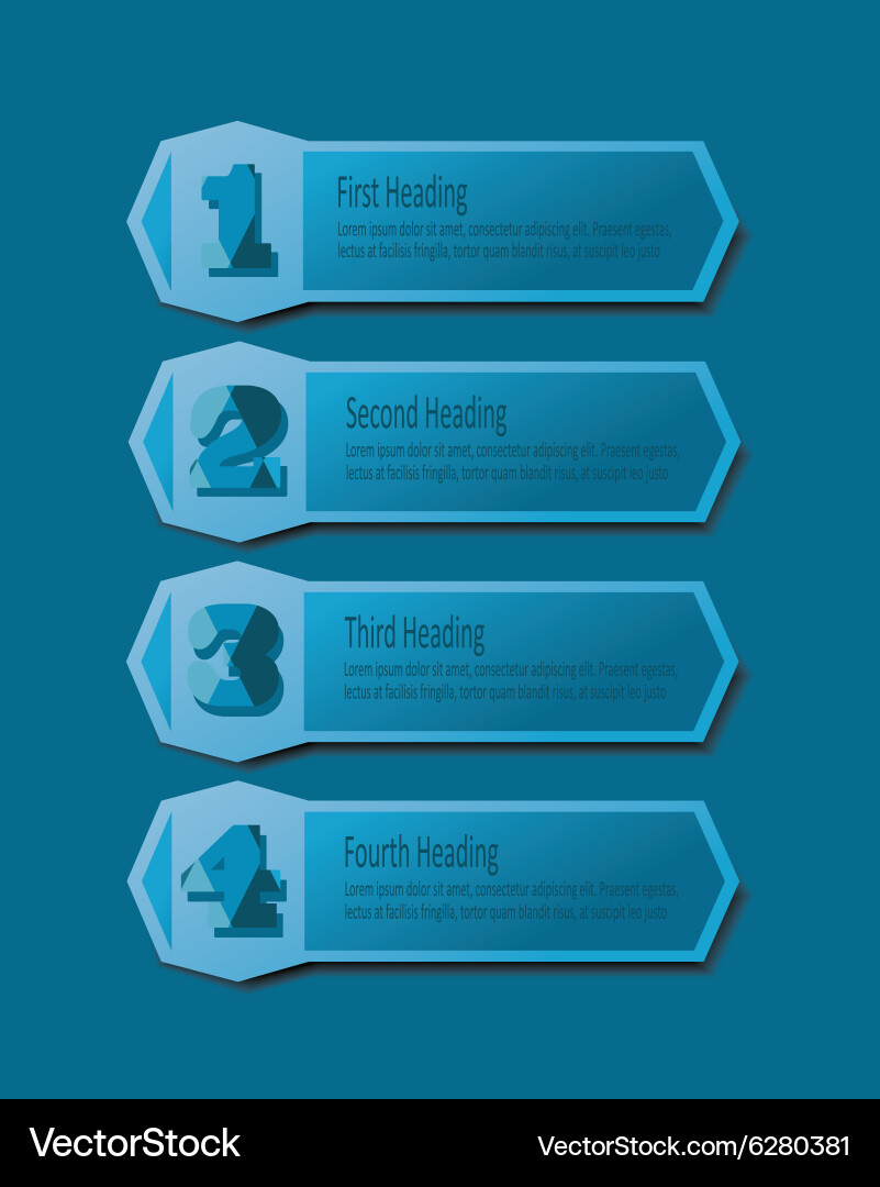 Blue number headings banners icons set Royalty Free Vector