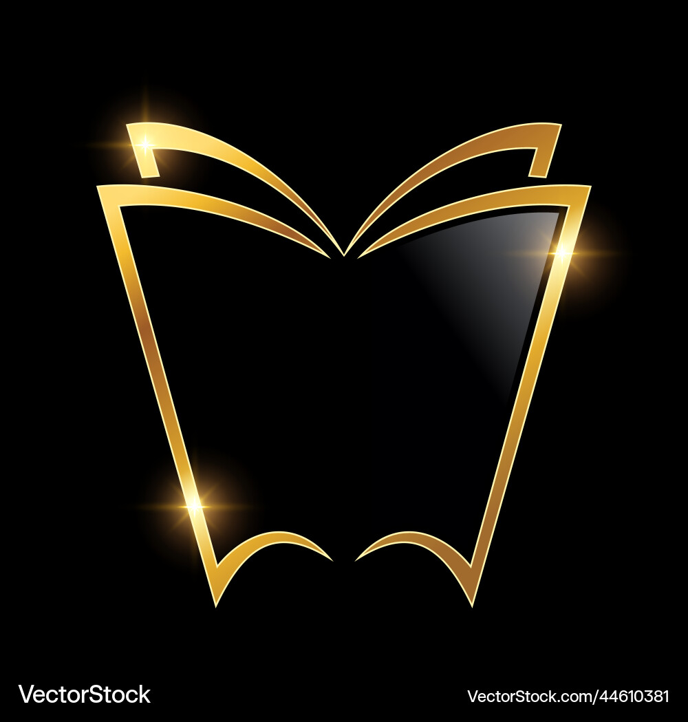 Golden luxury book icon Royalty Free Vector Image